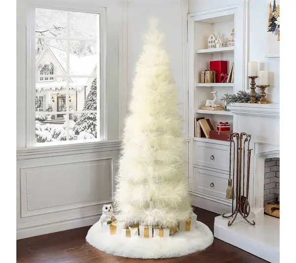 LUXEN HOME Luxenhome 6ft Slim Artificial Pampas Grass Tree In Ivory