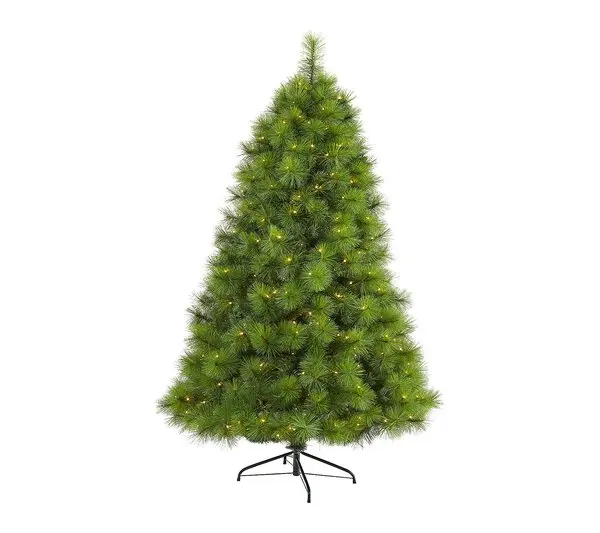 NEARLY NATURAL 6' Green Scotch Pine Artificial Tree W/ Lights
