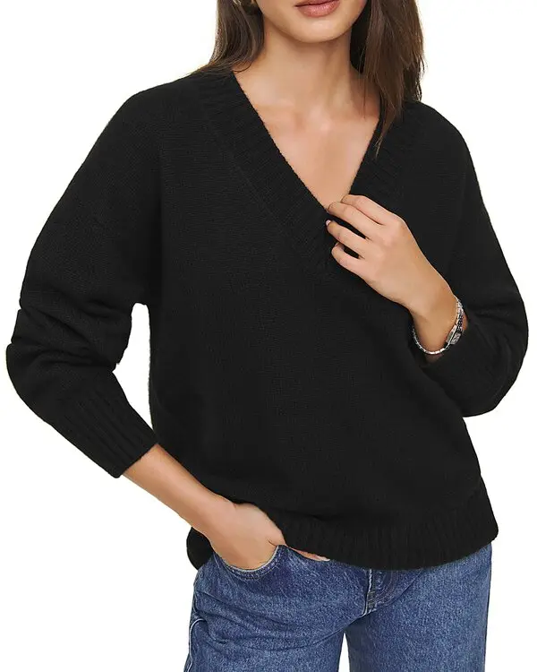 REFORMATION Cashmere Wool Oversized V-neck Sweater