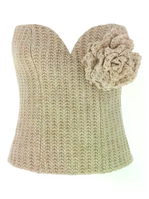 Giuseppe Di Morabito Flower-embellished Knit Top - Neutrals