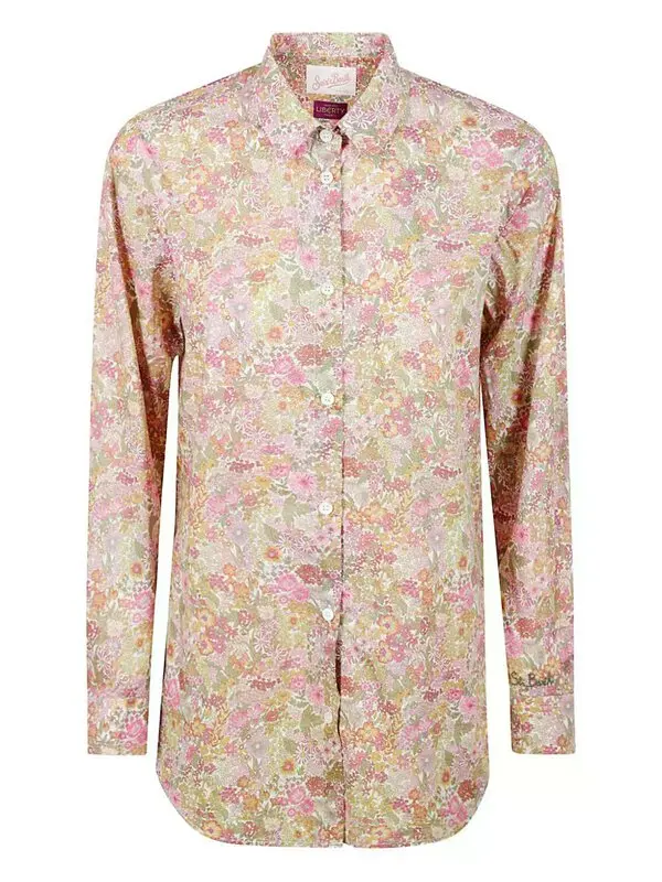 MC2 SAINT BARTH Brigitte Floral French-collar Shirt - Neutrals