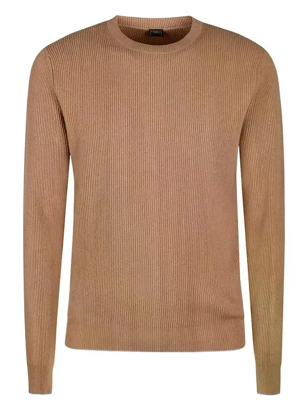 Fedeli Cashmere Crew Neck Sweater - Brown