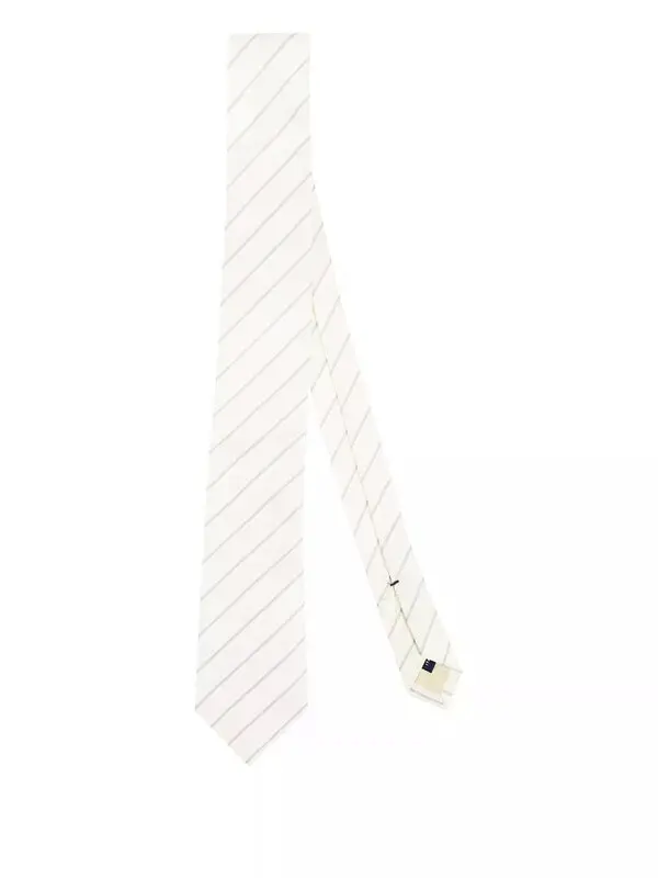 ERRICO FORMICOLA Striped Neck Tie - White