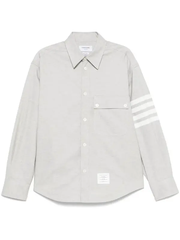Thom Browne Cotton Shirt With Four-stripe Detail