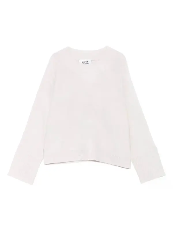 Alpha Studio Ribbed-cuff Fine Knit Sweater