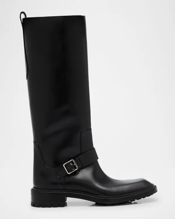 Saint Laurent Vadim Smooth Calfskin High Boots - Noir Pall