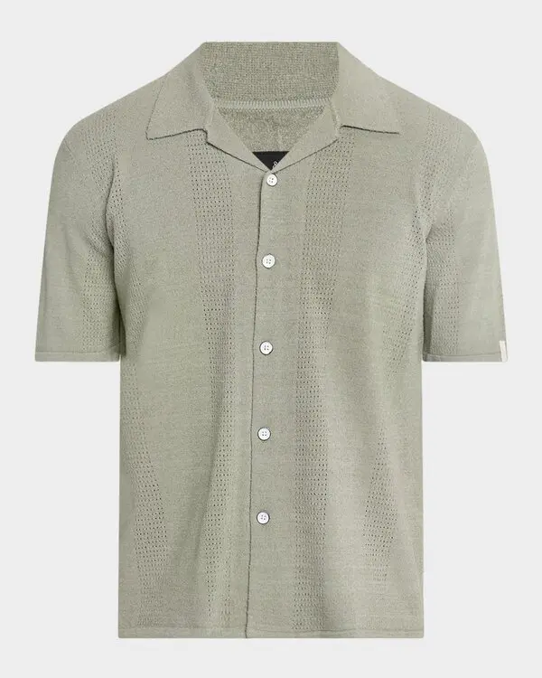 Rag & Bone Zuma Pointelle Short-sleeve Shirt - Gray