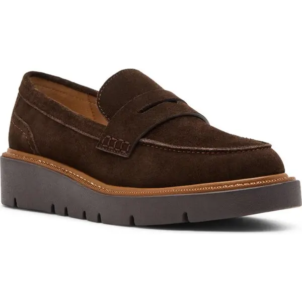Blondo Waterproof Platform Penny Loafer - Java Suede