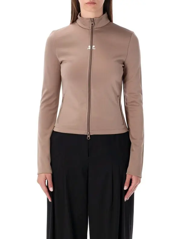 COURREGES Jersey Zip Jacket - Mocha