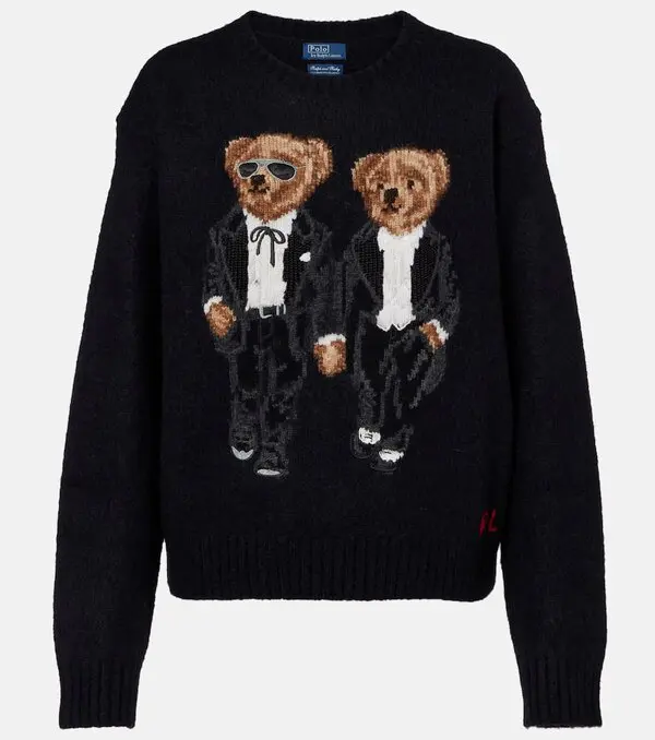 Ralph Lauren Polo Bear Wool-blend Sweater - Black