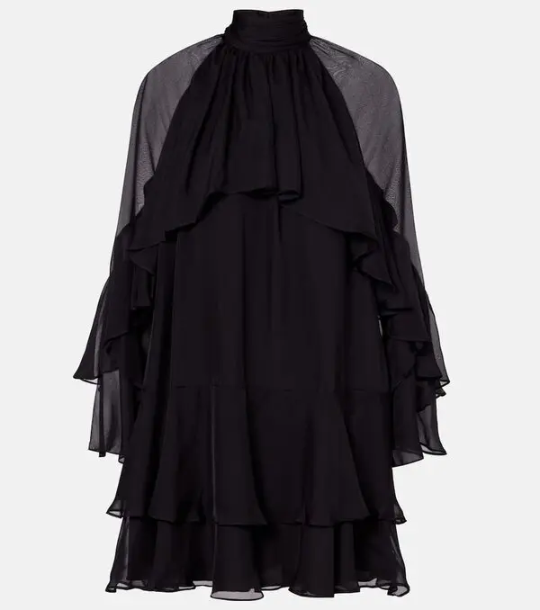 Veronica Beard Adlington Ruffled Silk Minidress