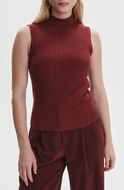 Varley Anastasia Sleeveless Turtleneck - New Maroon