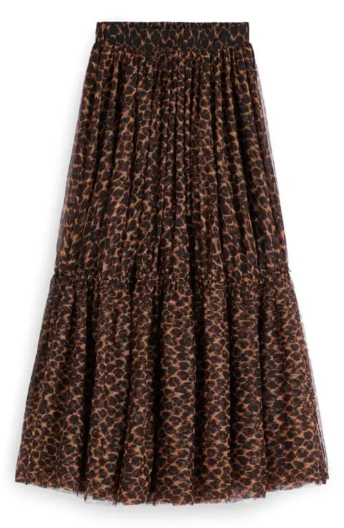 Boden Anna Print Tiered Tulle Maxi Skirt