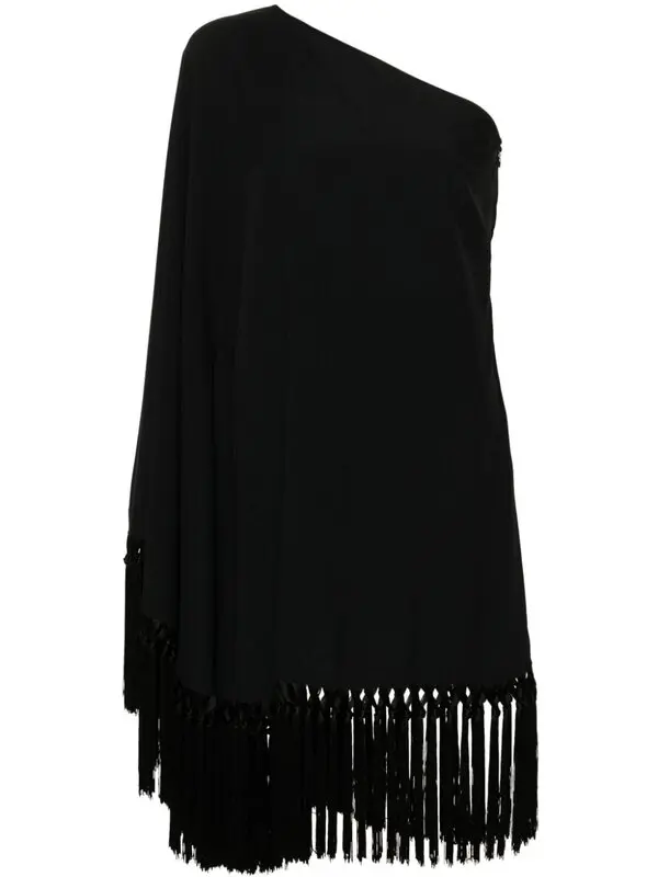 TALLER MARMO Piccolo Arno Fringed Short Dress - Black