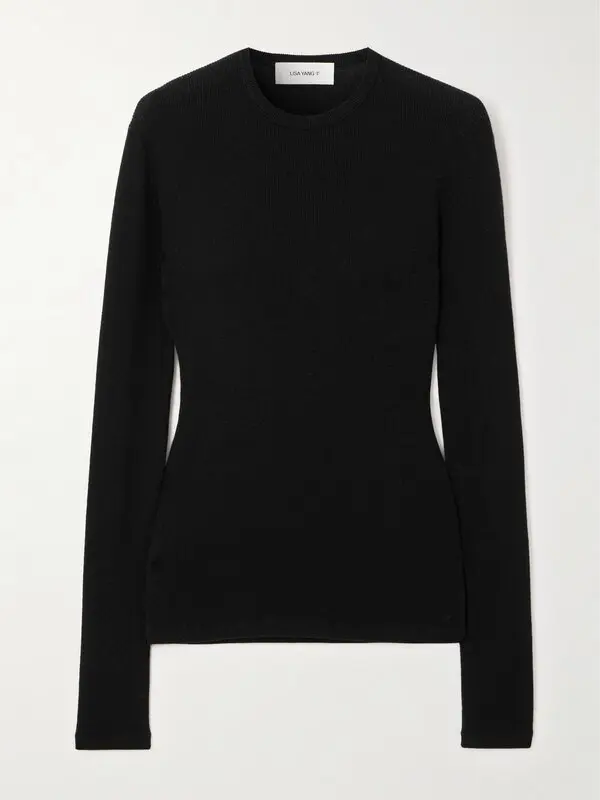 LISA YANG Vivian Cotton And Cashmere-blend T-shirt - Black