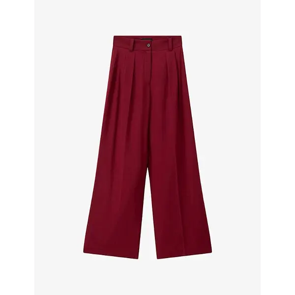 JOSEPH Wide-leg Mid-rise Wool Trousers