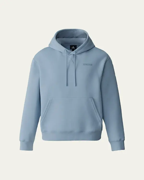 Mackage Krystian Double-face Jersey Logo Hoodie - Fog Blue