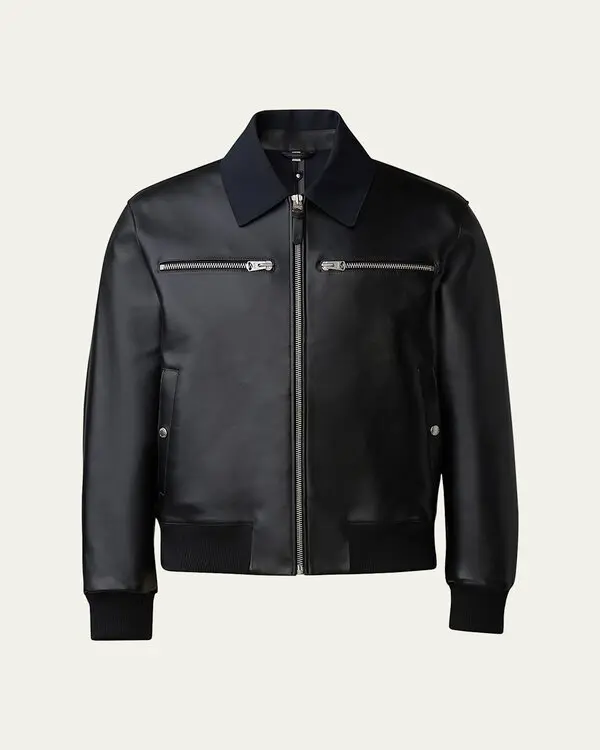 Mackage Knox Windproof Leather Blouson Jacket