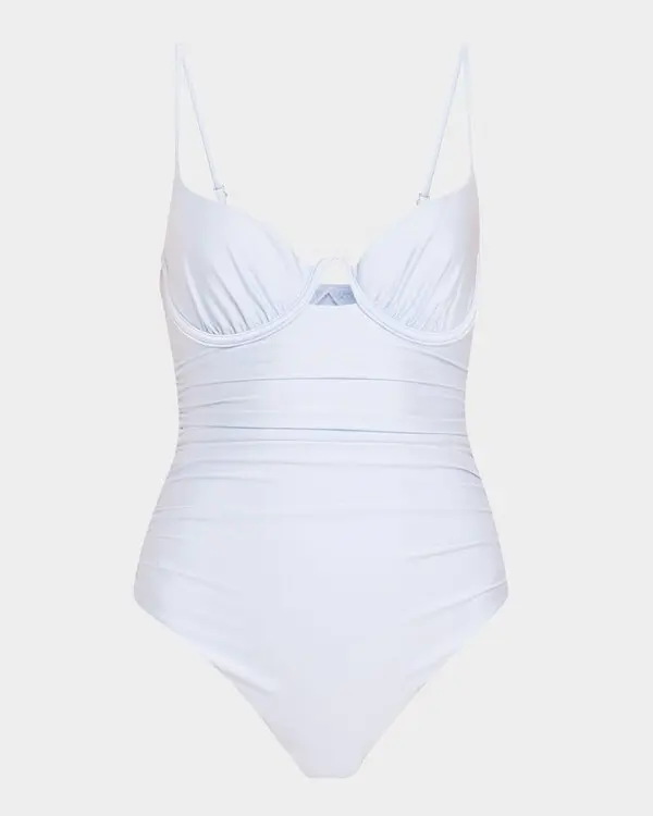Simkhai Laine Ruched Underwire One-piece Swimsuit