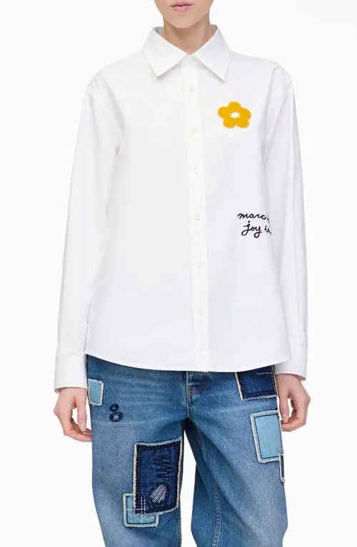 Marc Jacobs Flocked Daisy Cotton Poplin Button-up Shirt