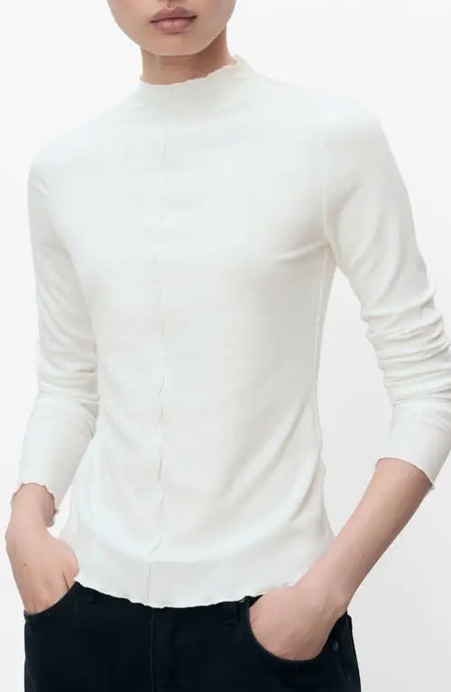 Mango Mock Neck Knit Top