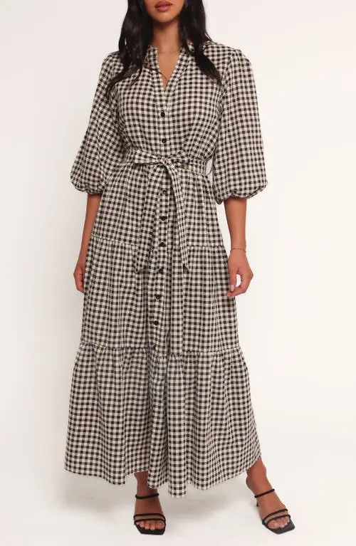 PETAL & PUP Gingham Cotton Blend Maxi Dress