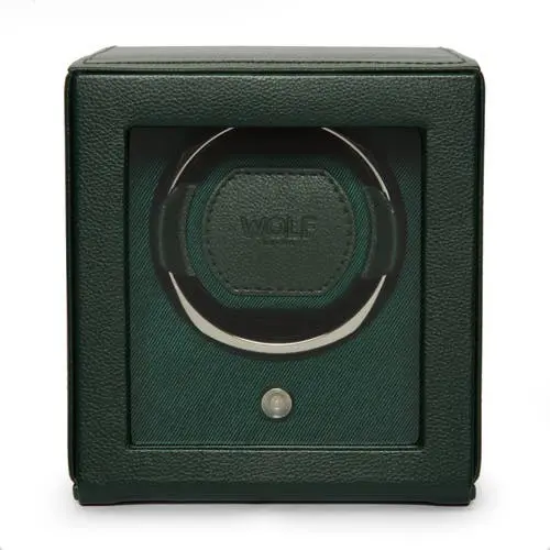 Wolf Cub Single Watch Winder With Cover - Green