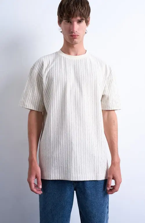 Topman Stripe Oversize Cotton Blend T-shirt