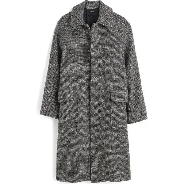 Madewell Balmacaan Tweed Overcoat