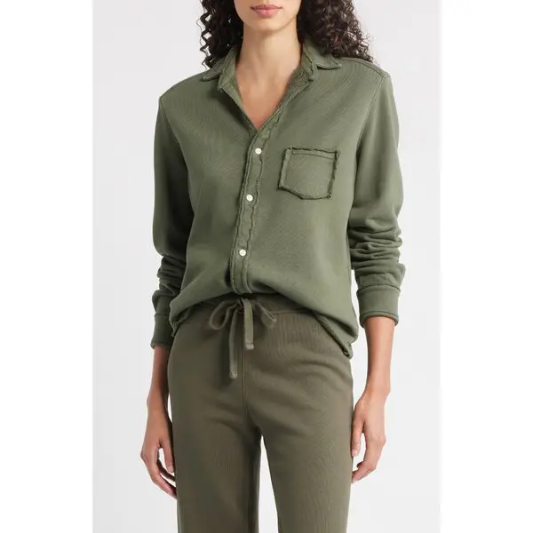 Frank & Eileen Eileen Relaxed Cotton Terry Button-up Shirt - Caper