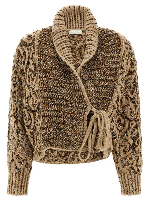 Dries Van Noten Tekla Graphic Wool Jacquard Cardigan