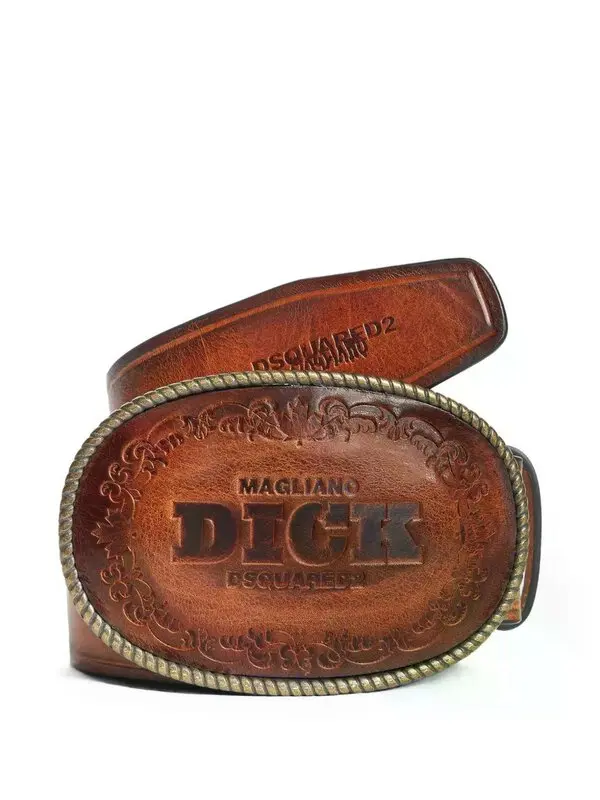 Dsquared2 X Magliano Embossed Buckle Belt