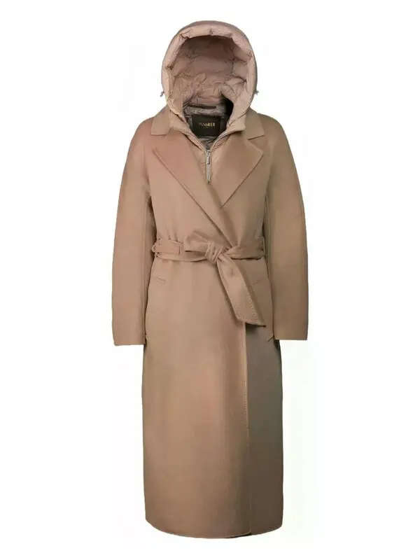 MOORER Hooded Belted Coat