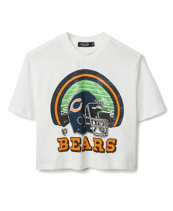 Junk Food Clothing Nfl Chicago Bears Game Time Crop Tee - Vintage White
