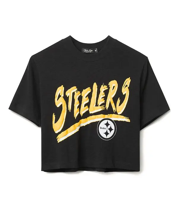 Junk Food Clothing Nfl Pittsburgh Steelers Thrill Crop Tee - True Black
