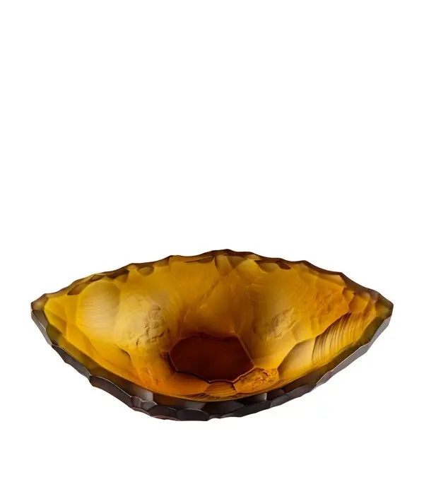Lalique Small Crystal Silex Bowl - Yellow
