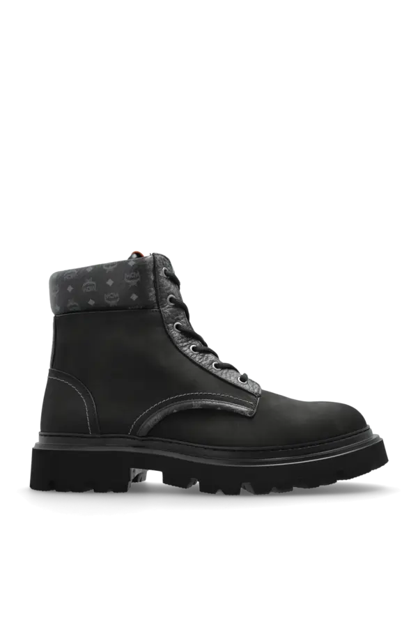 Mcm Leather Lace-up Combat Boots