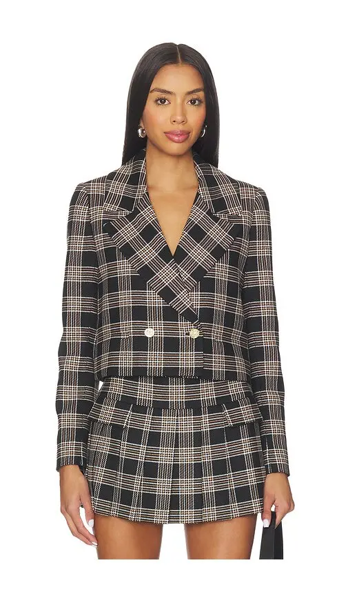 Alice + Olivia Avery Double Breasted Blazer - Black & Multi