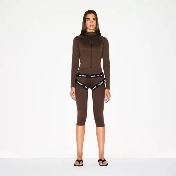 SKIMS Nike Matte Crop 17 Inch Legging - Dark Sepia