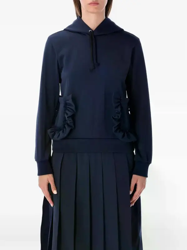 Comme Des Garçons Ruffled Hooded Knitwear - Blue