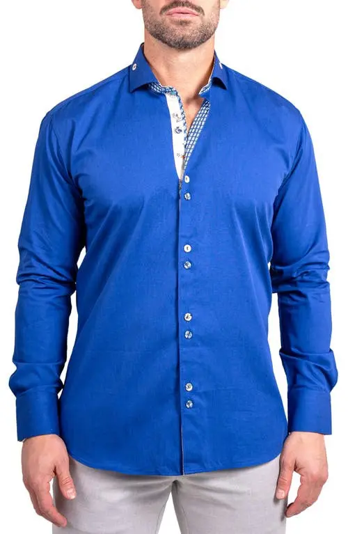 MACEOO Einstein Ascension0067 Cotton Button-up Shirt - Blue