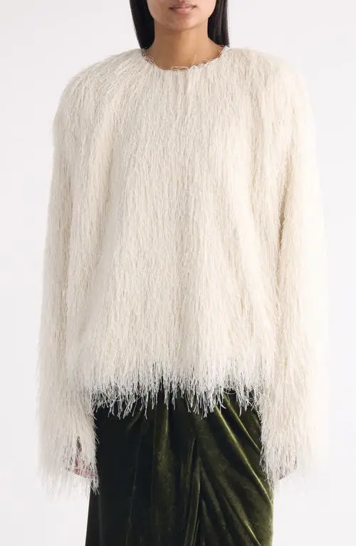 Dries Van Noten Capos Shaggy Faux Fur Top