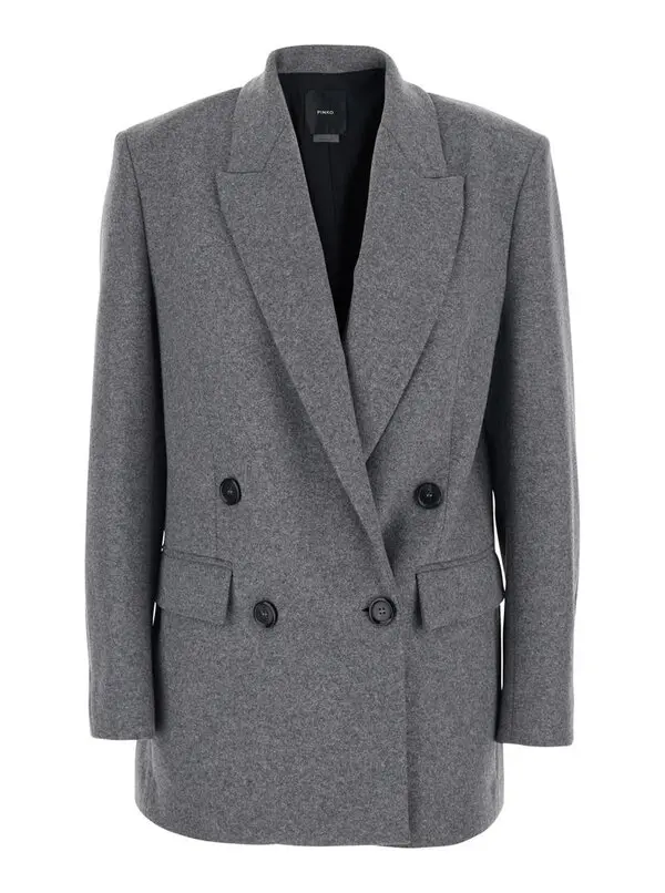 Pinko Amora Double-breasted Jacket With Peak Lapels