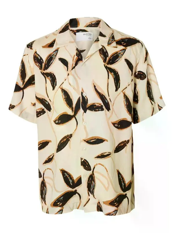 SELECTED Floral-print Shirt - Neutrals