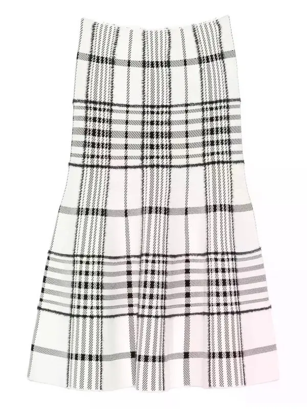 Brandon Maxwell Rory Knit Skirt - White