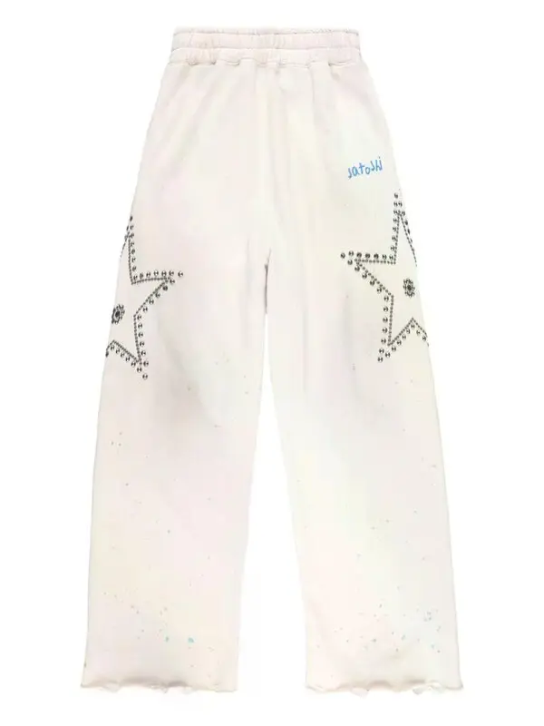 SATOSHI NAKAMOTO Star-studded Track Pants