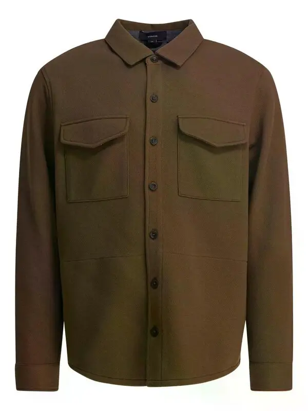 Vince Cotton Blend Shirt Jacket - Brown