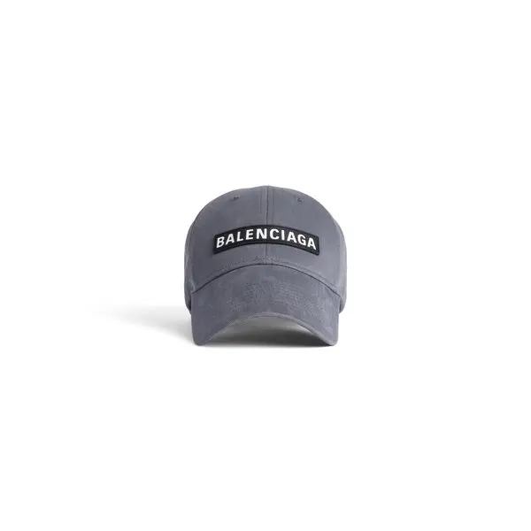 Balenciaga Cotton Drill Baseball Cap - Grey & Silver