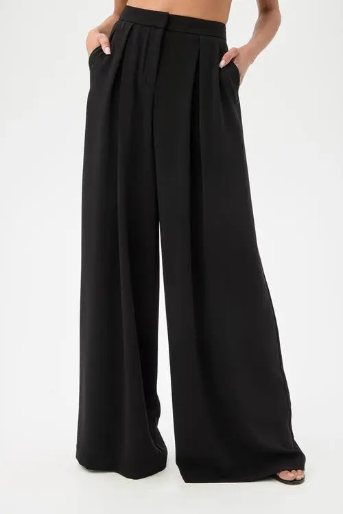 Trina Turk Drapey Wide Leg Pant - Black