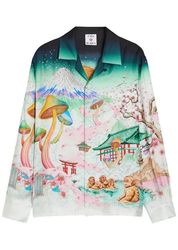 Casablanca Printed Silk-twill Shirt - Multicoloured 1